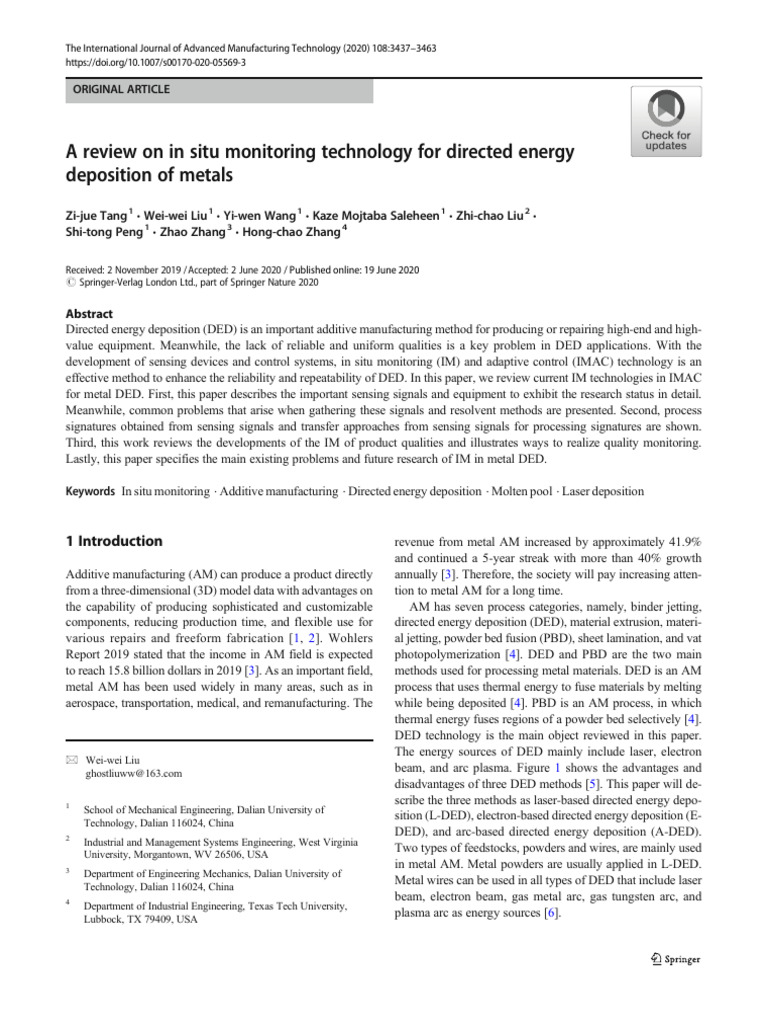 AReview On in Situ Monitoring Techn | PDF | Infrared | Light
