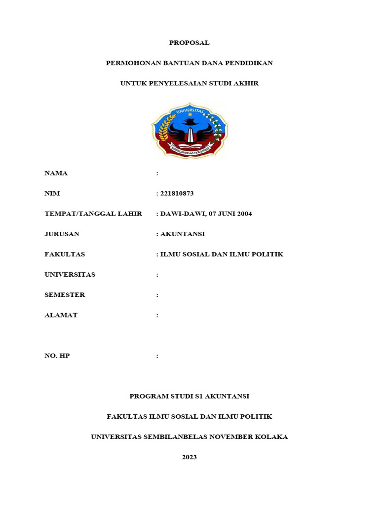 Proposal Dana Beasiswa | PDF
