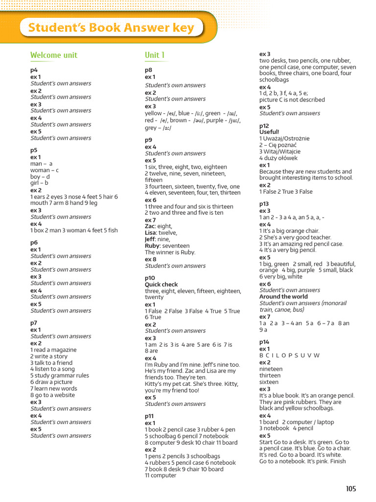 Grade 4 Student Book Answer Key | PDF | Foreign Language Studies | Home ...
