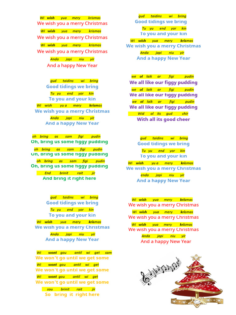 We Wish You A Merry Christmas INGLÉS VILLANCICO 2023 | PDF | Christmas
