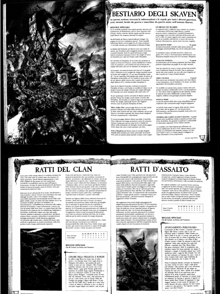 Warhammer Skaven Edizione.7 | PDF