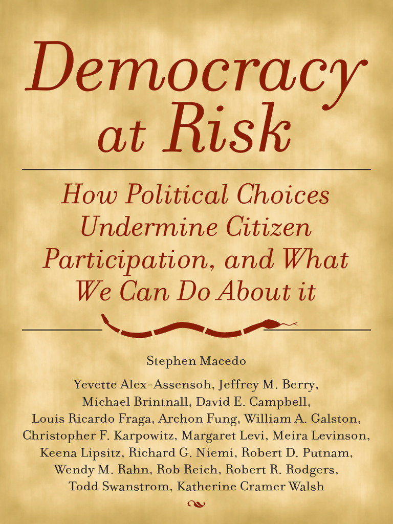 Stephen, Macedo - Democracy at Risk - How Political Choices Undermine ...