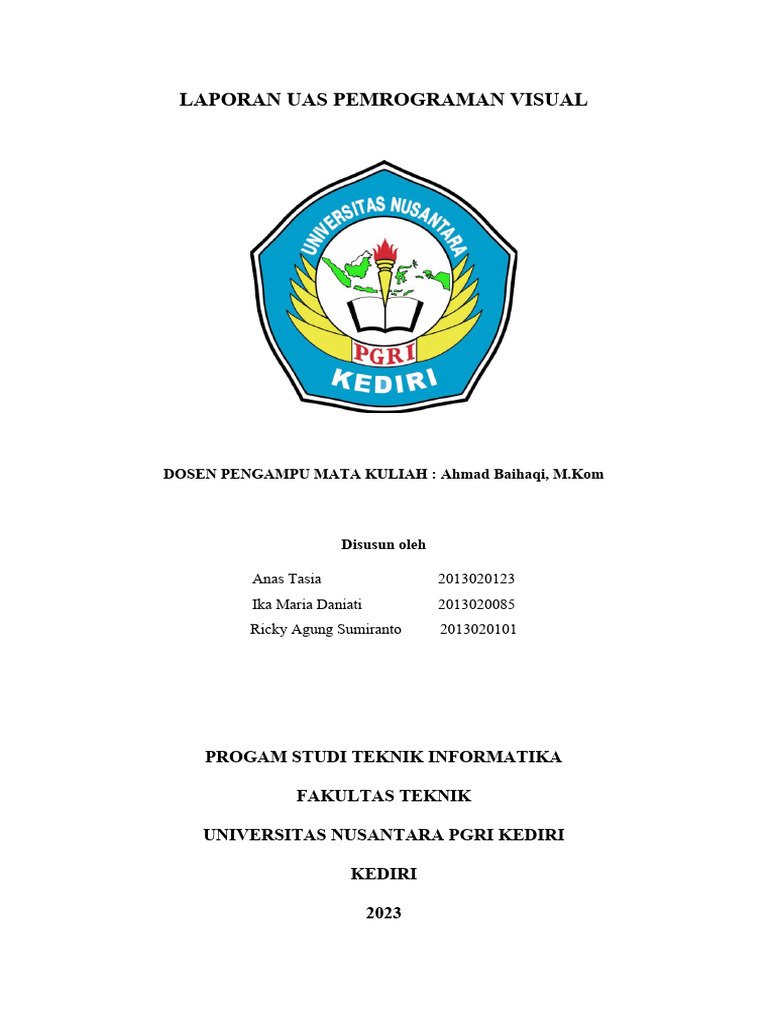 Laporan UAS Pemrograman Visual 2023 | PDF