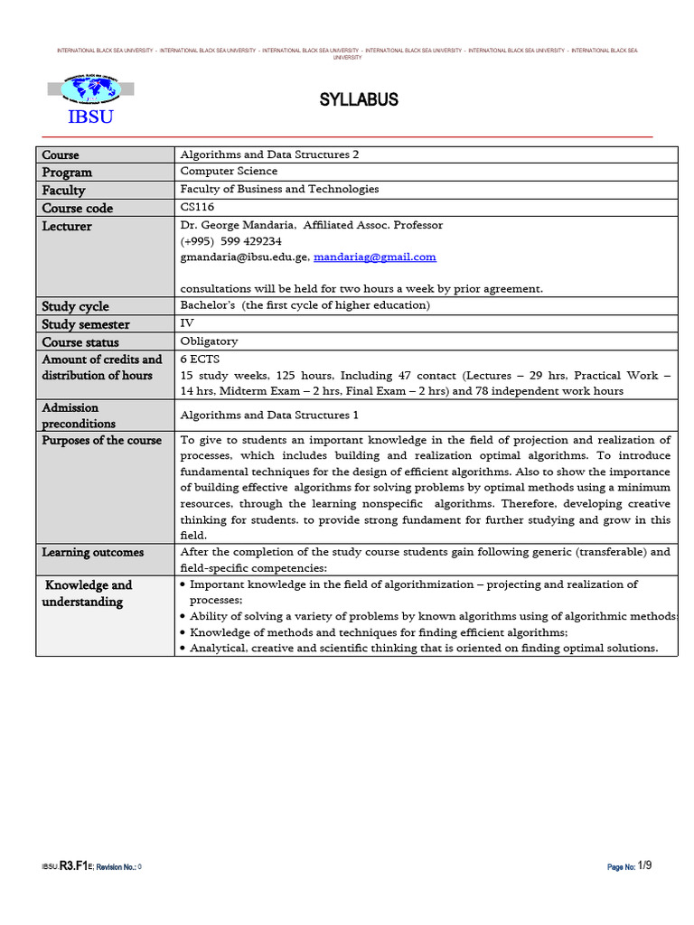 Mandaria-BA-Algorithms and Data Structures 2-CS116 | PDF | Theoretical Computer Science ...