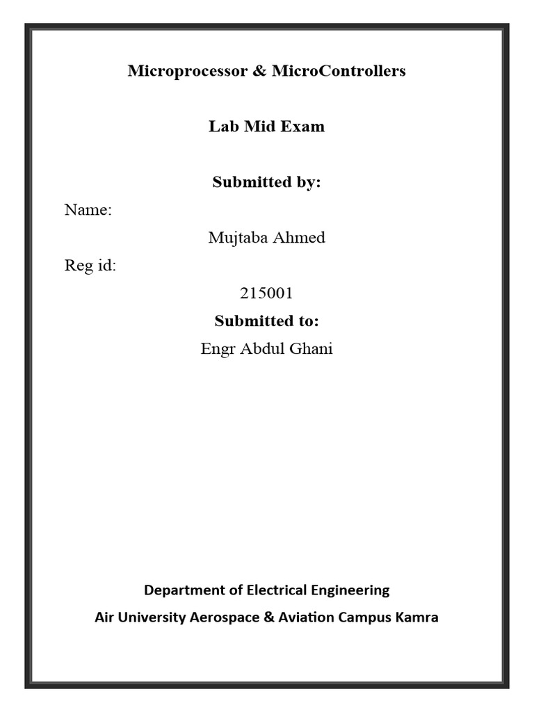 Microprocessor LAB | PDF | Computer Engineering | Computing Microprocessor LAB | PDF | Computer Engineering | Computing