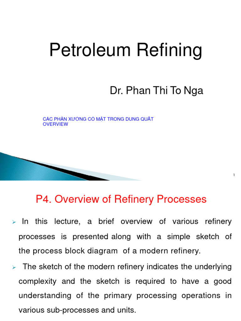 P4. Overview of Refinery Processes CBD | PDF | Oil Refinery | Cracking ...