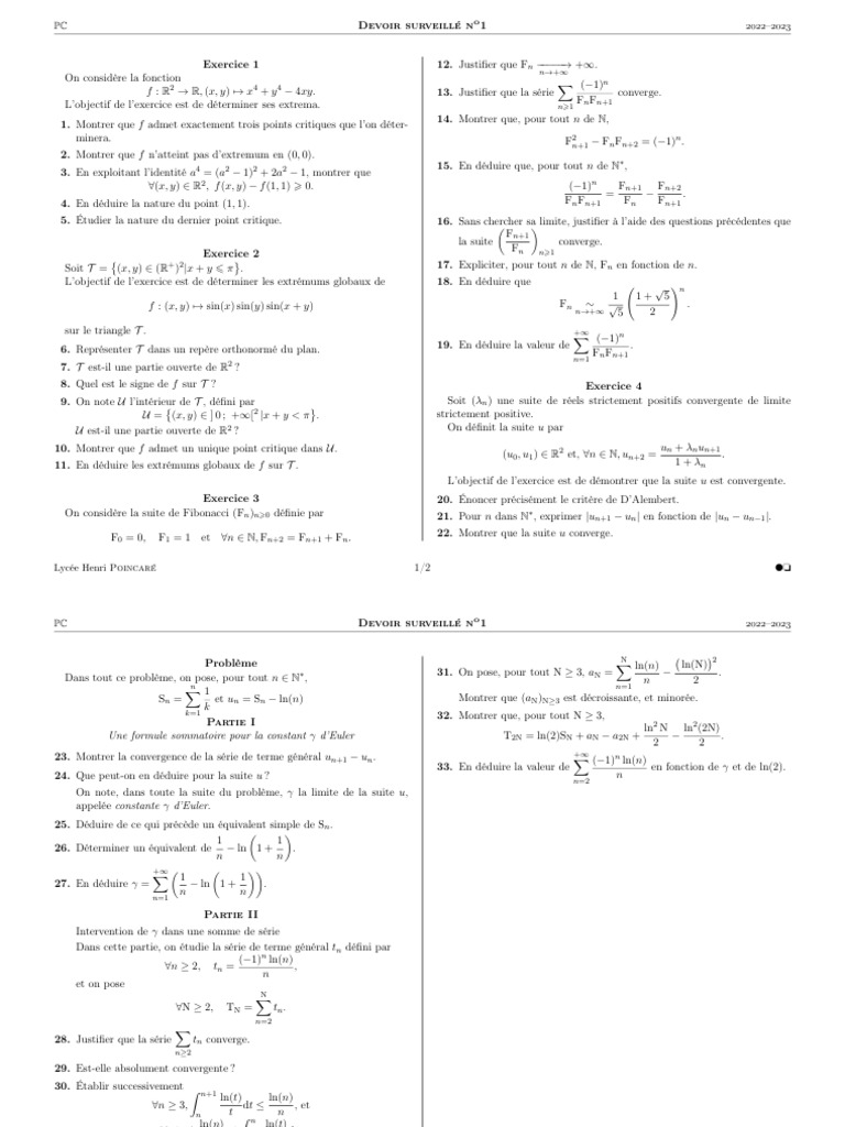 DS 1-Énoncé-2 | PDF