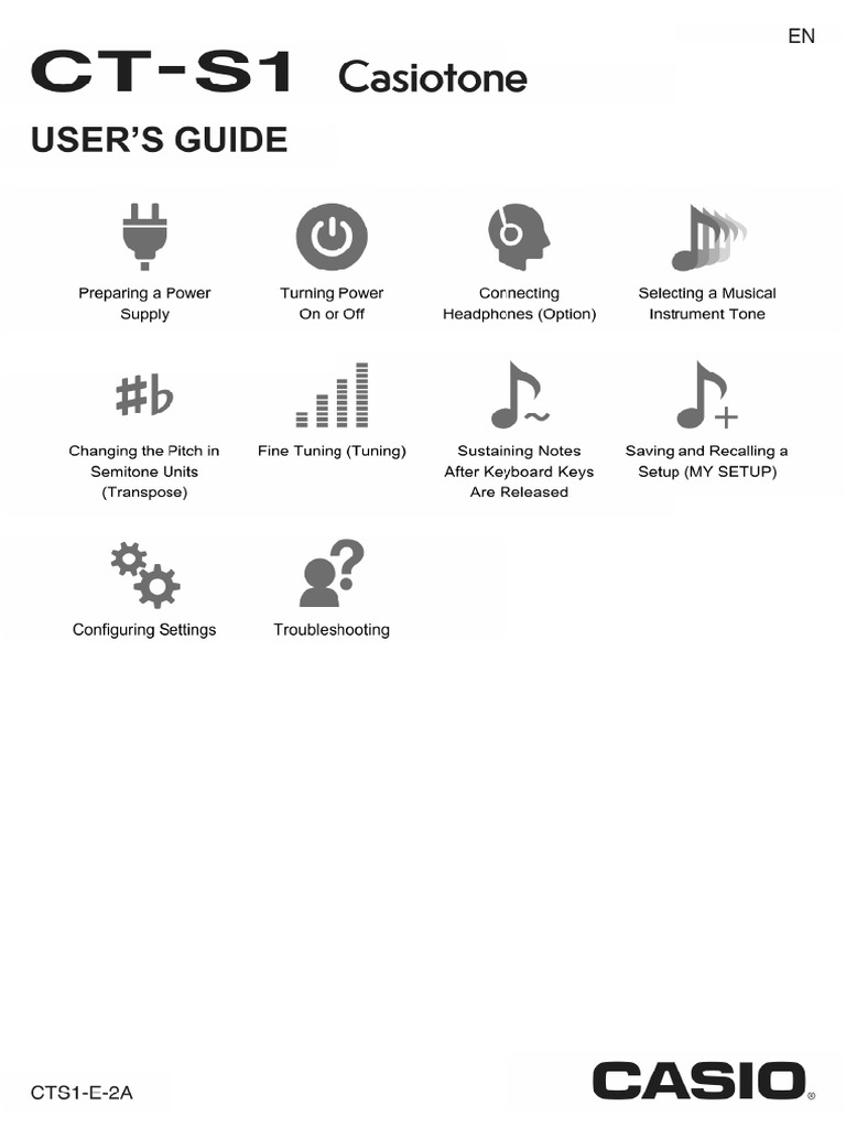 Casio CT-S1 User's Guide - EN A4 | PDF Casio CT-S1 User's Guide - EN A4 | PDF