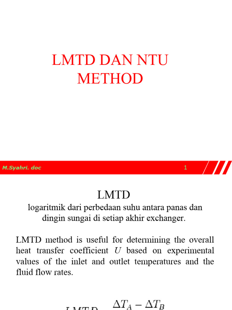 LMTD Dan Ntu Methode | PDF | Mechanical Engineering | Applied And Interdisciplinary Physics