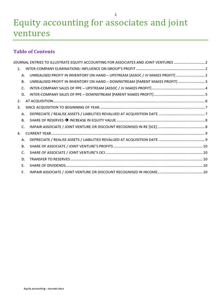 Equity Accounting for Ventures | PDF | Deferred Tax | Retained Earnings