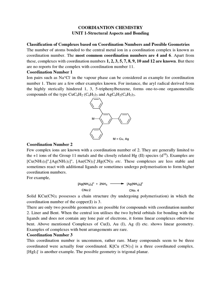 Coordination Chemistry Module 1 | PDF | Coordination Complex | Ligand