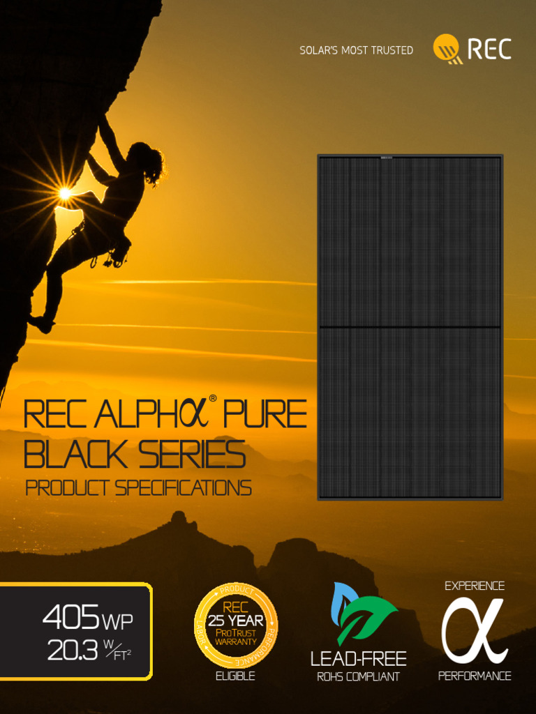 REC Alpha Pure 405W | PDF | Photovoltaics | Manufactured Goods