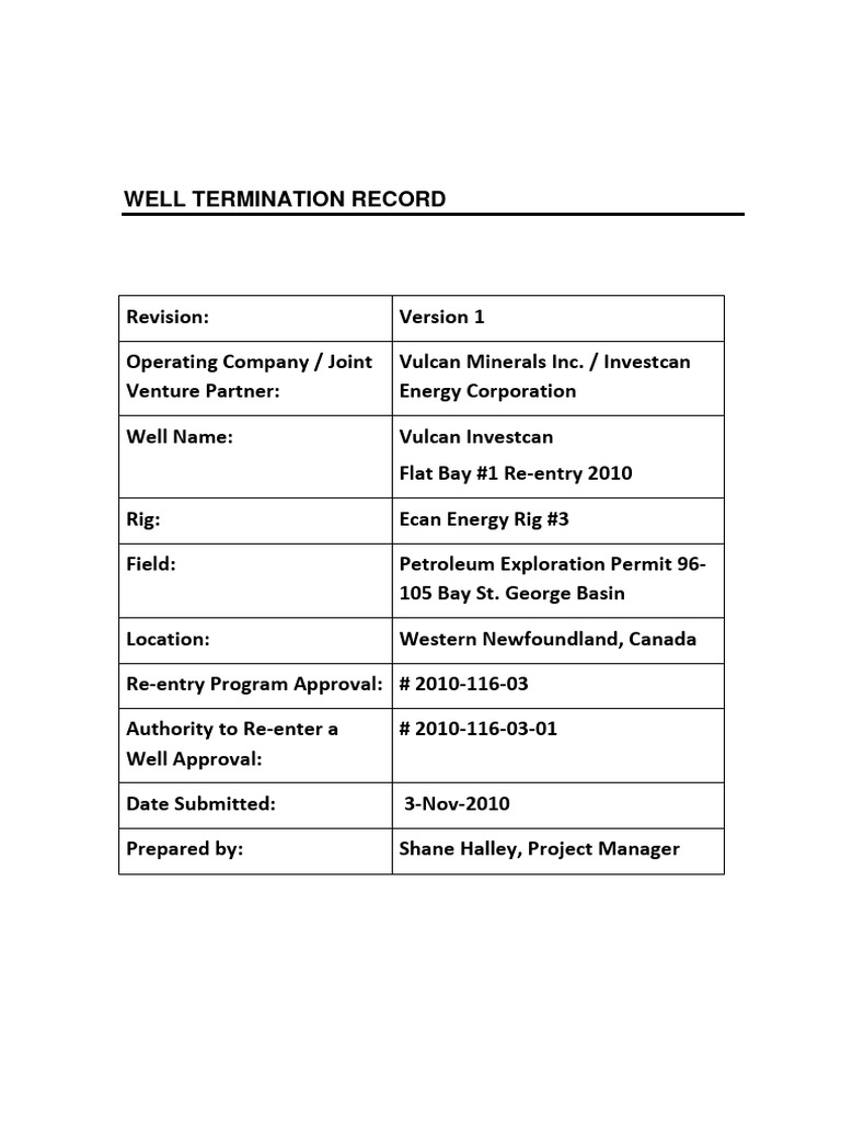 Dokumen - Tips - Well Termination Record Newfoundland and Labrador All ...