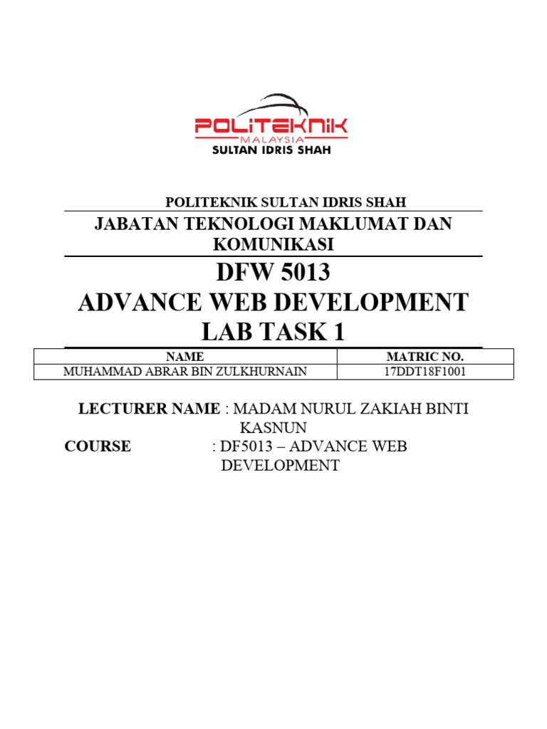 Lab Task1 Awd | Download Free PDF | Cyberspace | Web Development