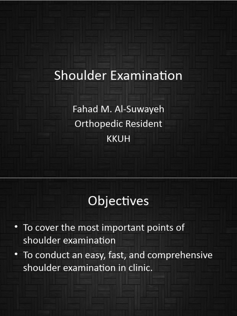 Shoulder Examination | PDF