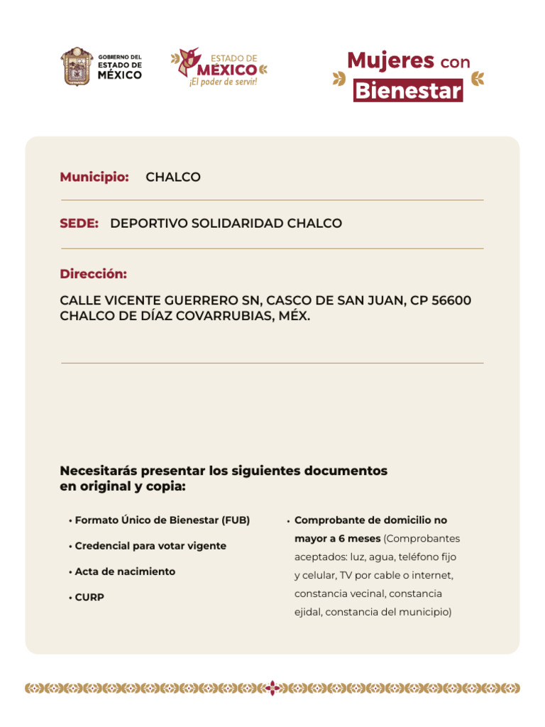 Municipio: Sede:: Chalco Deportivo Solidaridad Chalco | PDF
