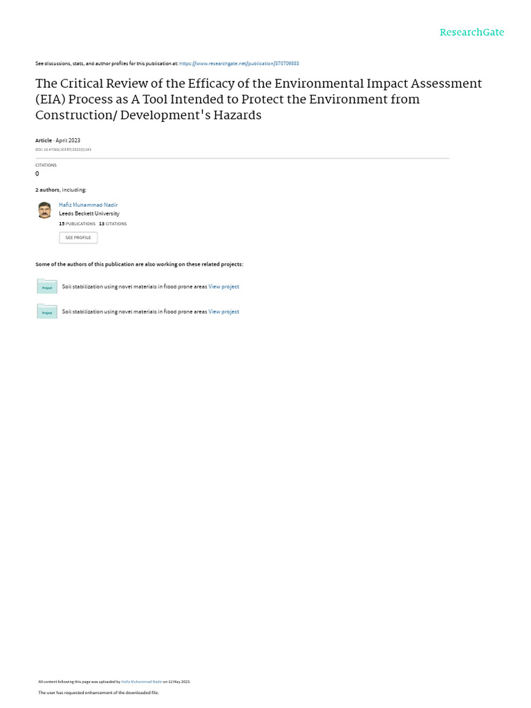 16.the Critical Review of The Efficacy of The Environmental Impact ...