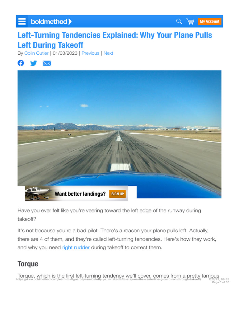 Understanding Left-Turning Tendencies | PDF | Aerospace | Aviation