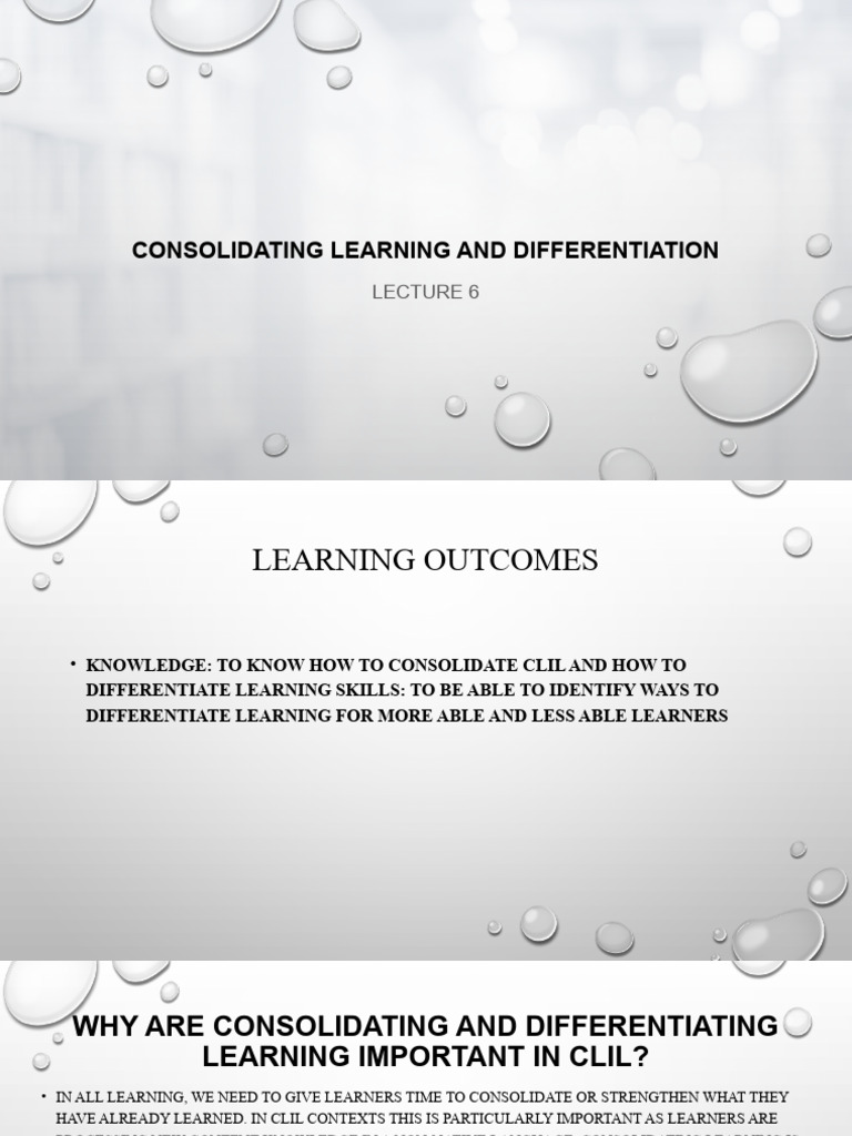 Лекция 6 - Consolidating Learning and Differentiation | PDF | Learning ...