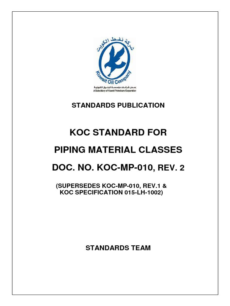 Koc MP 010 R2 17 05 2022 | PDF | Pipe (Fluid Conveyance) | Steel