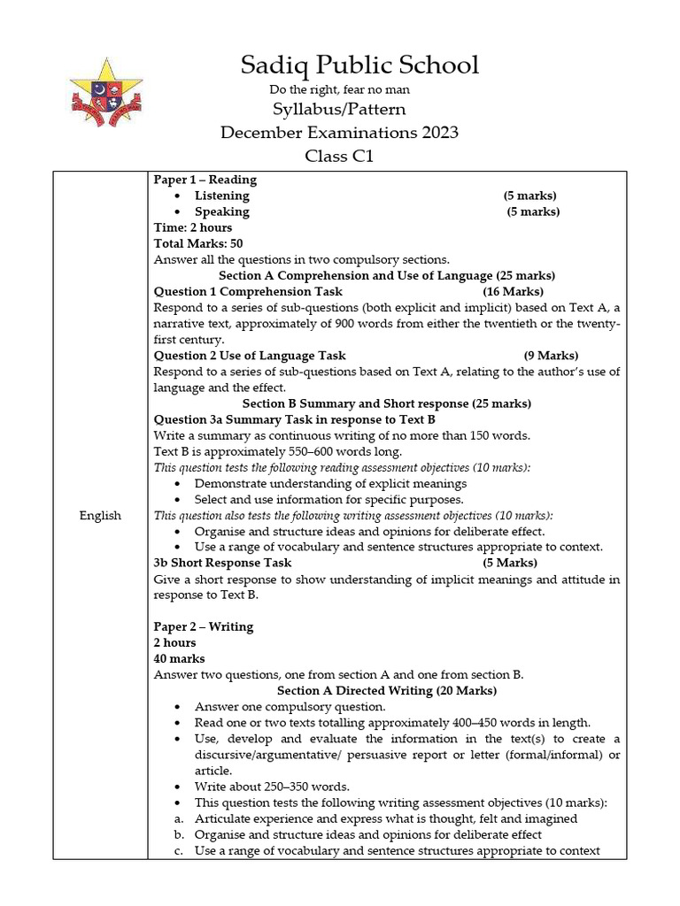 C1 Syllabus 2 | PDF | Reading Comprehension | Debits And Credits