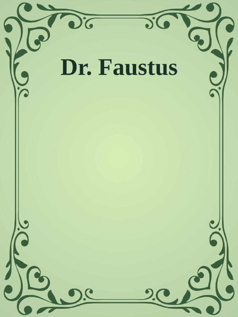 DR - Faustus | PDF | E Text