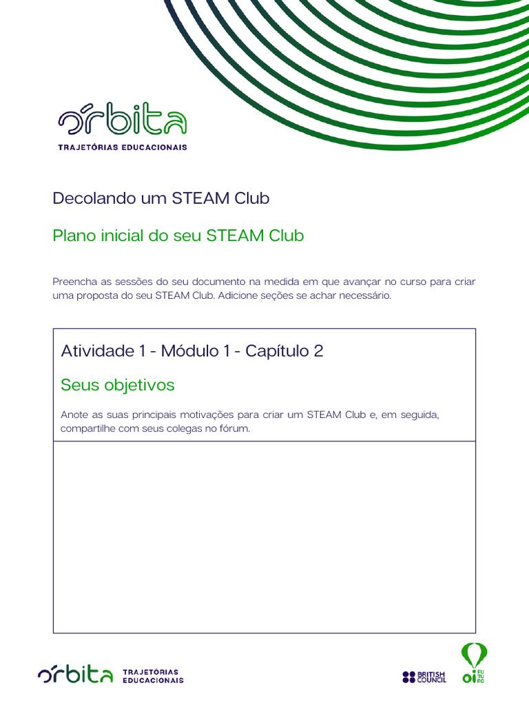 Plano Inicial Do Seu STEAM Club | PDF