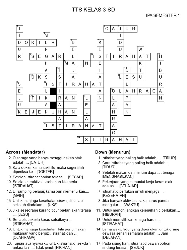 TTS KELAS 3 SD - Jawaban | PDF