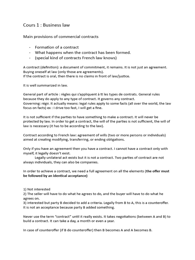 Understanding Contract Law Essentials | PDF | Offer And Acceptance | Sales