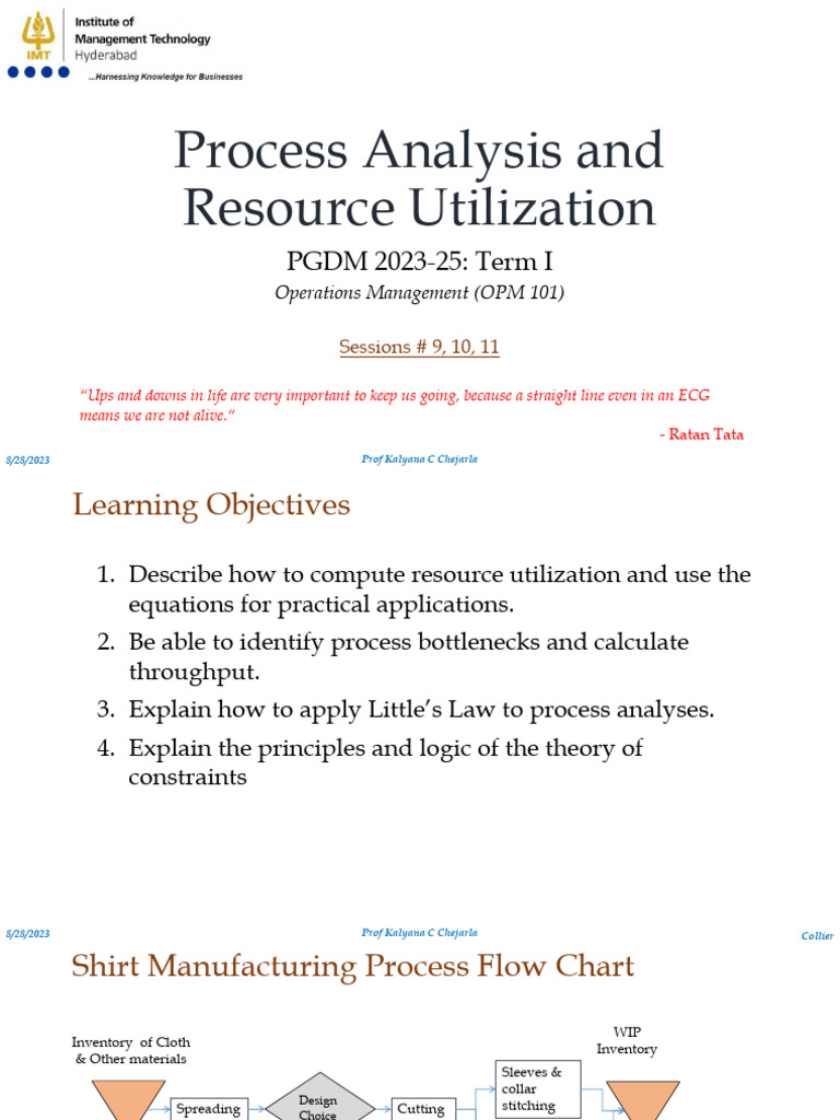 Operations Management: Process Analysis & Utilization | PDF | Inventory | Business