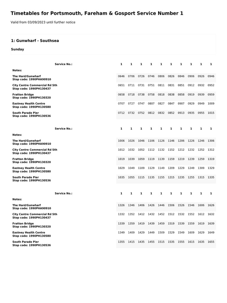 Timetable 1 | PDF