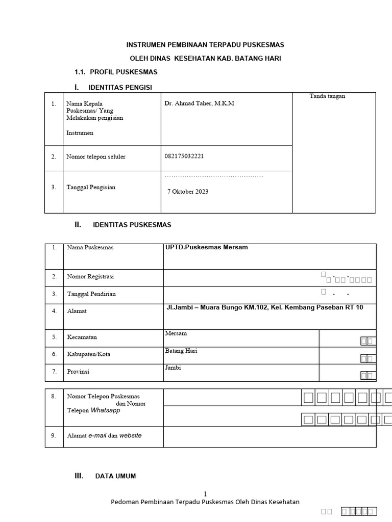Ceklis TPCB 2023 | PDF