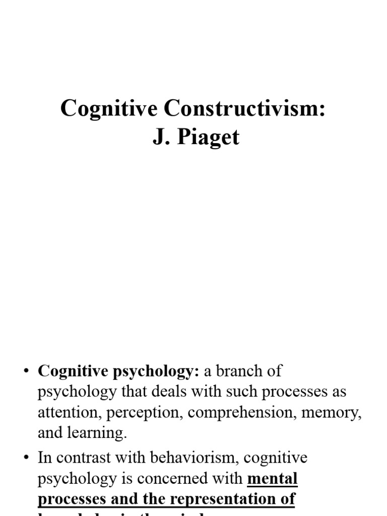 3. Cognitive Constructivism | PDF