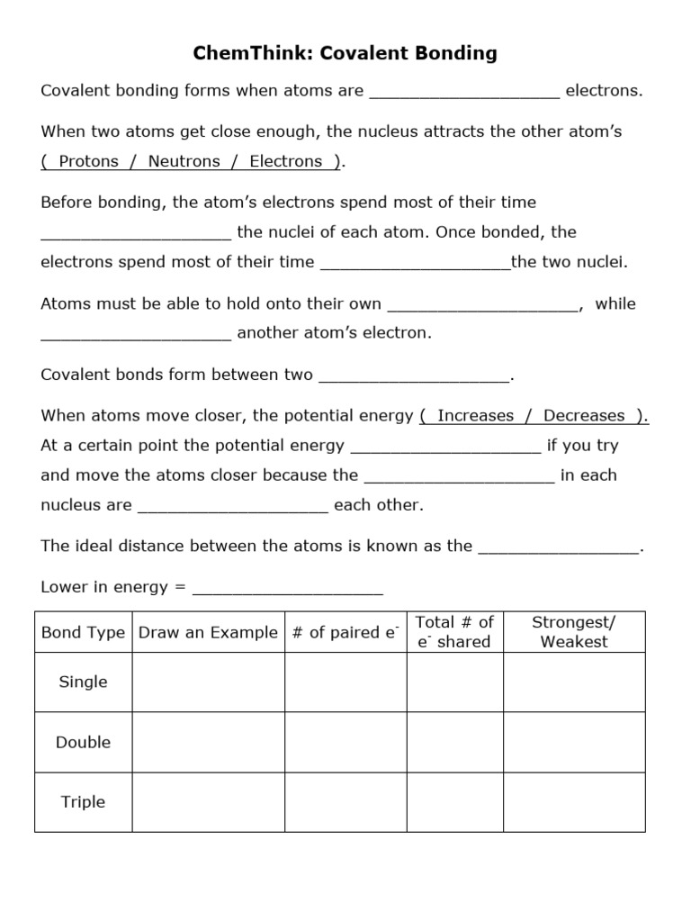 Understanding Covalent Bonding Basics | PDF | Teaching Methods & Materials