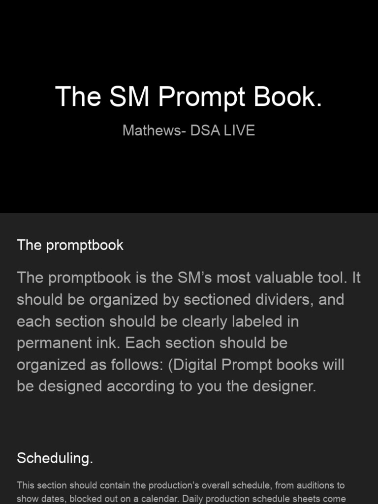 Prompt Book | PDF