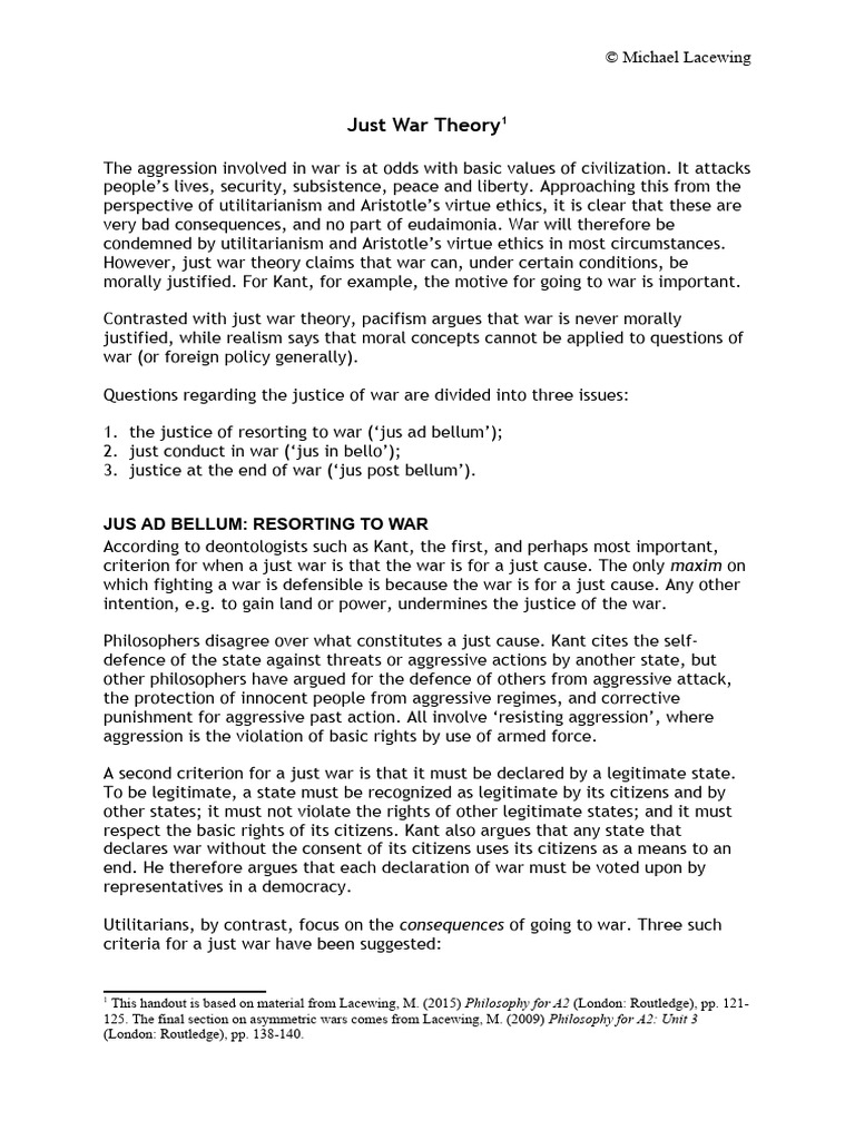 5 War | PDF | Just War Theory | Utilitarianism