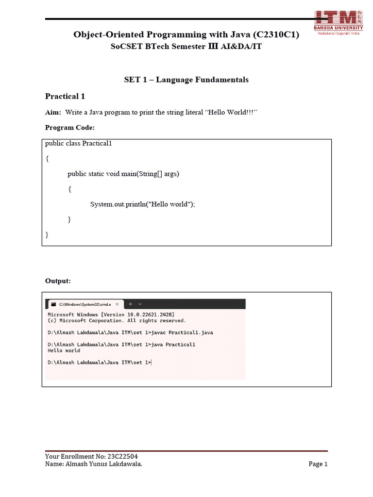 JAVA Practicals Final | PDF JAVA Practicals Final | PDF