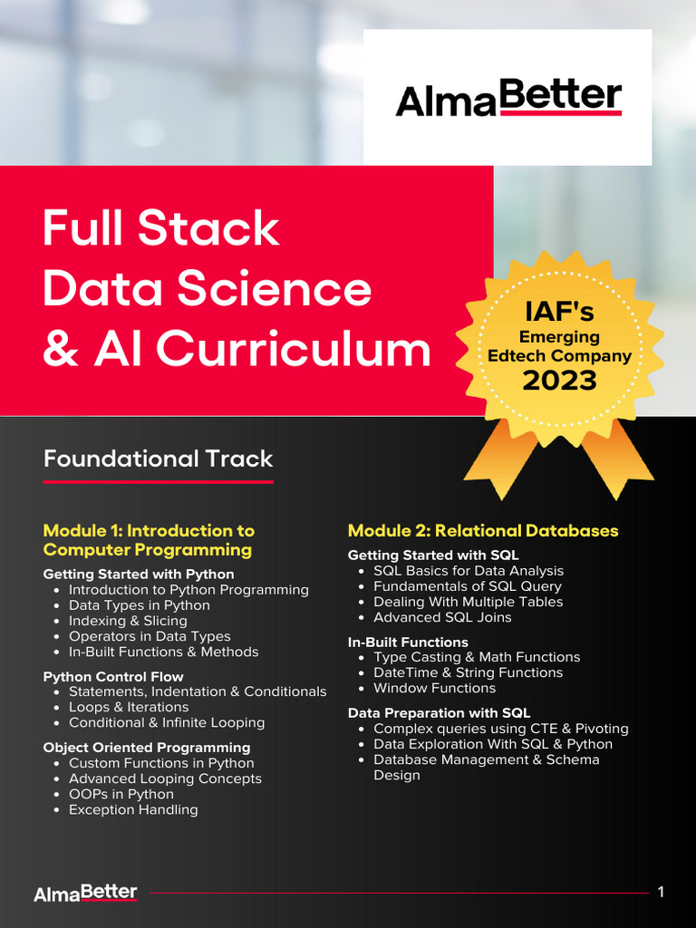 FSDS&AI Curriculum Updated-Min | PDF | Business | Computers