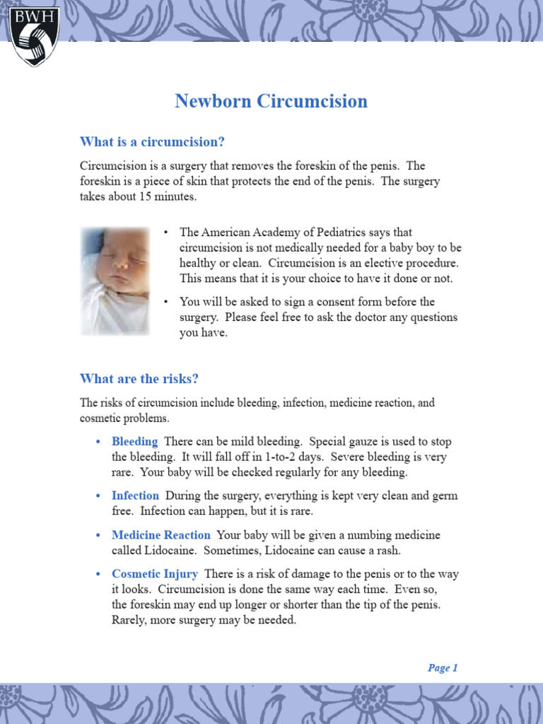 Circumcision Information | PDF | Circumcision | Surgery