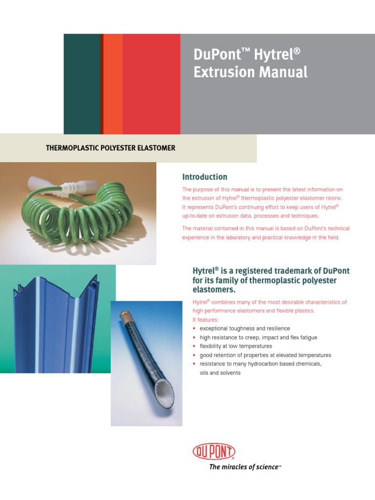 Hytrel Extrusion Manual | PDF | Extrusion | Viscosity