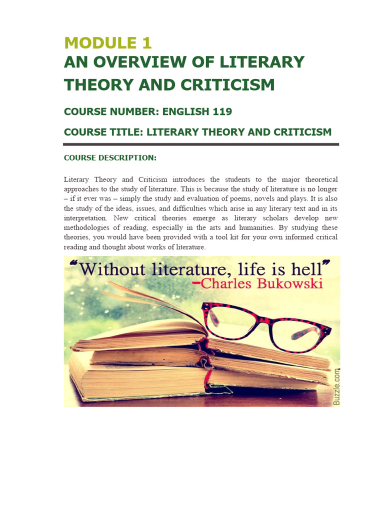 Module 1 An Overview of Literary Theory and Crticism 3.09.14 PM | PDF ...