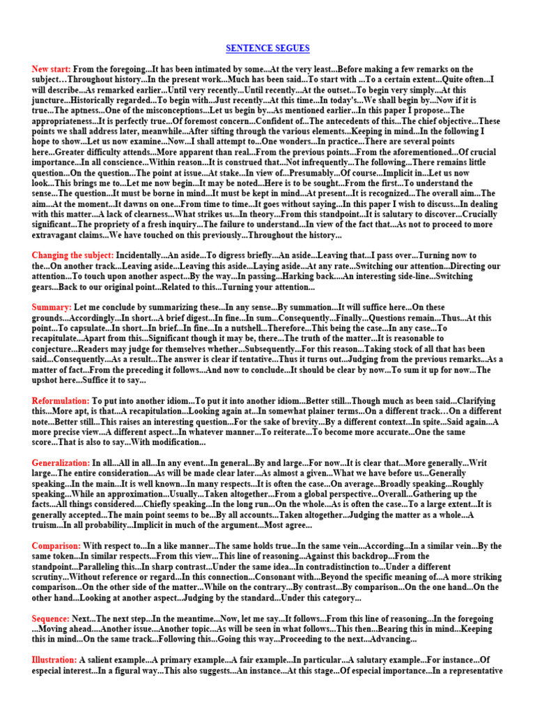 SEGUES | PDF | Reason