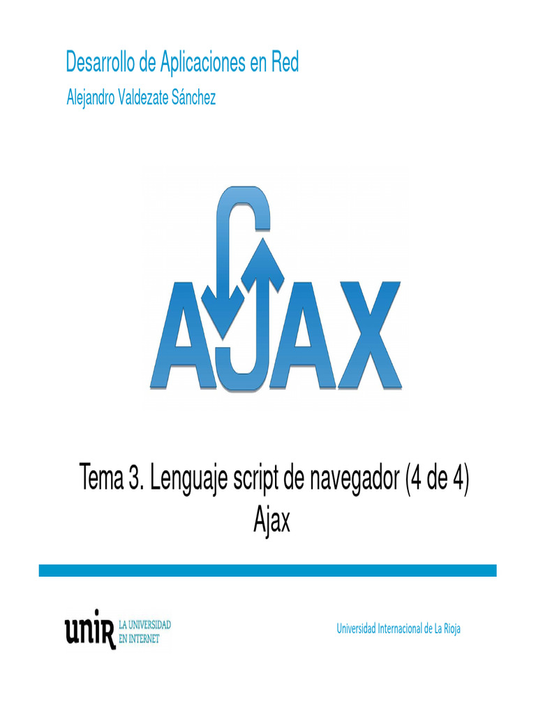 Tema 3 Javascript 4 Ajax Pdf Ajax Programación Script Java