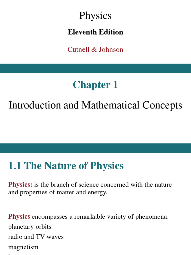 Chapter 1 Introduction And Mathematical Concepts Pdf Euclidean Vector International System