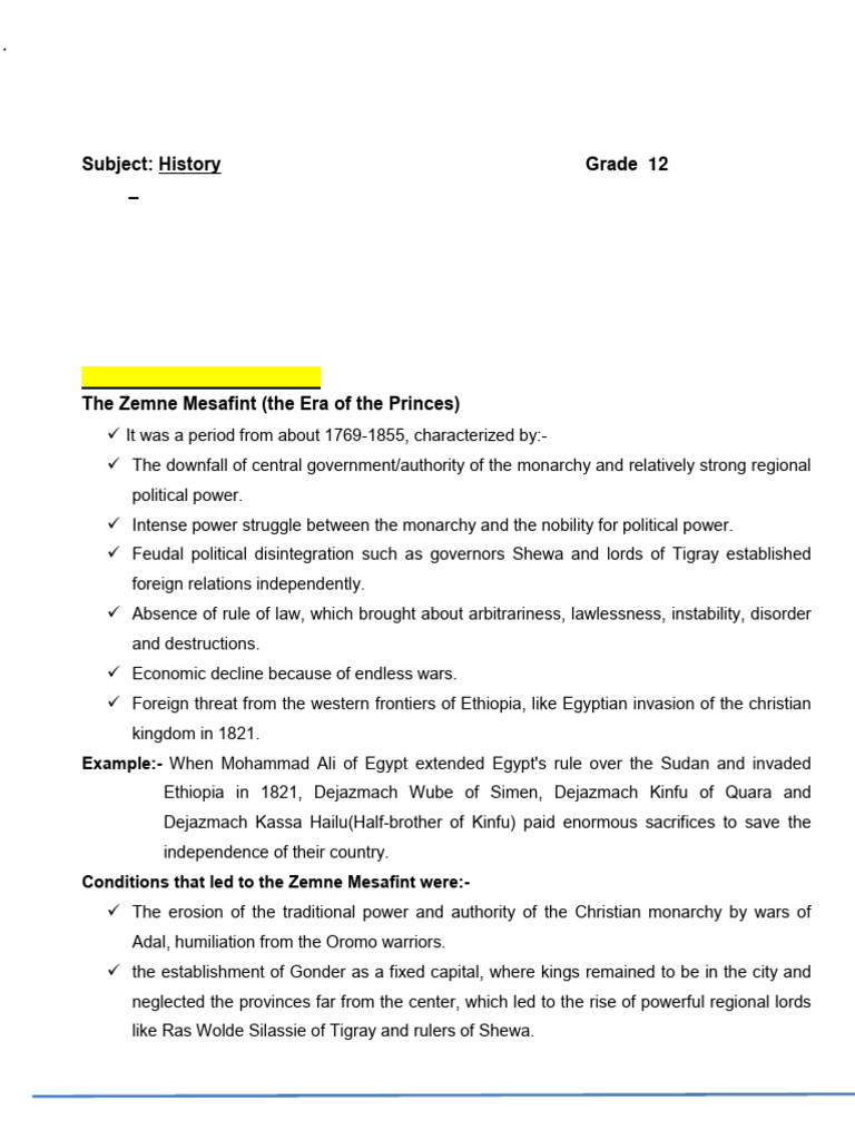 History Grade 12 | PDF | Ethiopia | Horn Of Africa