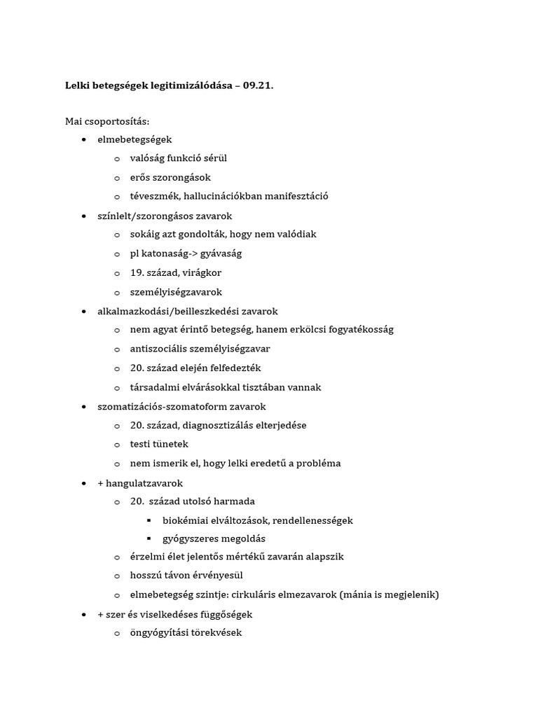 Pszichopatológia | PDF