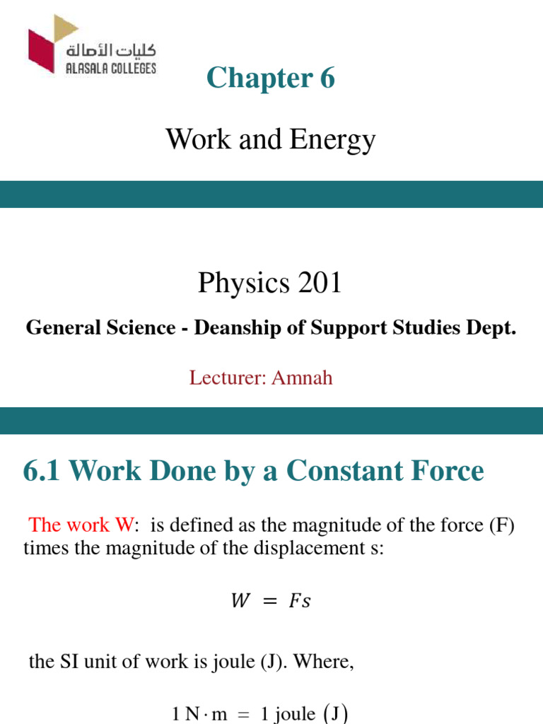 Physics Work & Energy Guide | PDF | Force | Potential Energy
