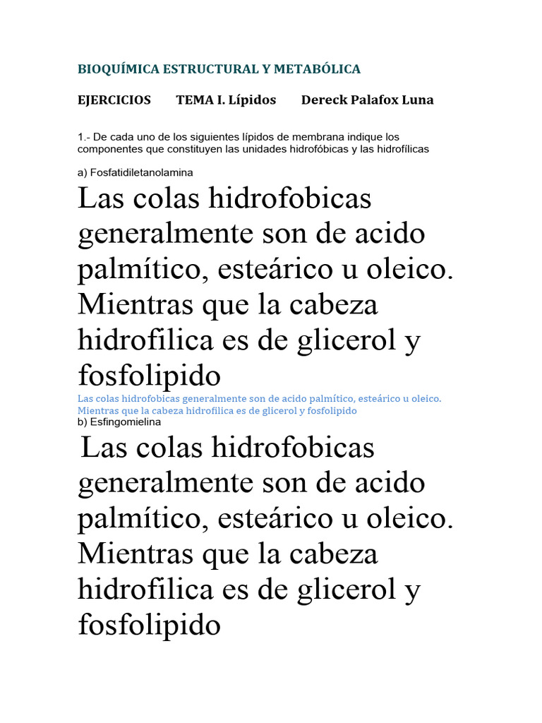 Clase Práctica No 12 Lípidos 2 Pdf Membrana Celular Lípido