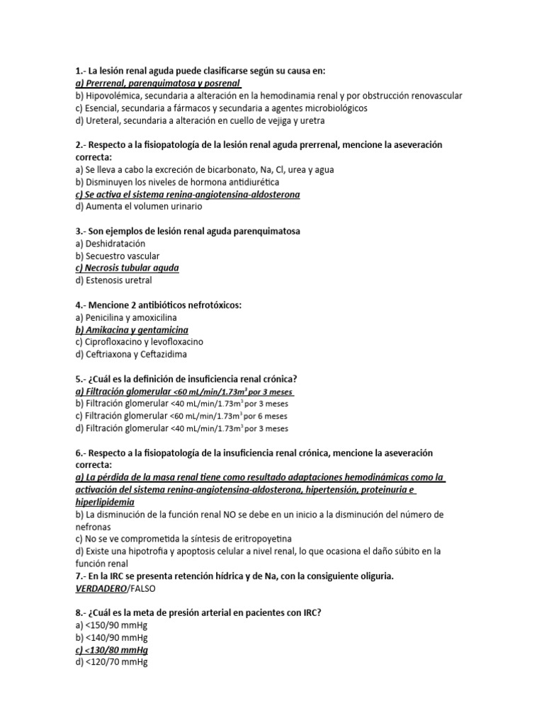 Preguntas PC3 | PDF | Riñón | Sistema endocrino