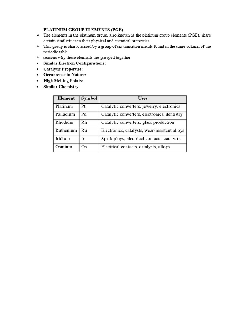 Platinum Group Elements | PDF